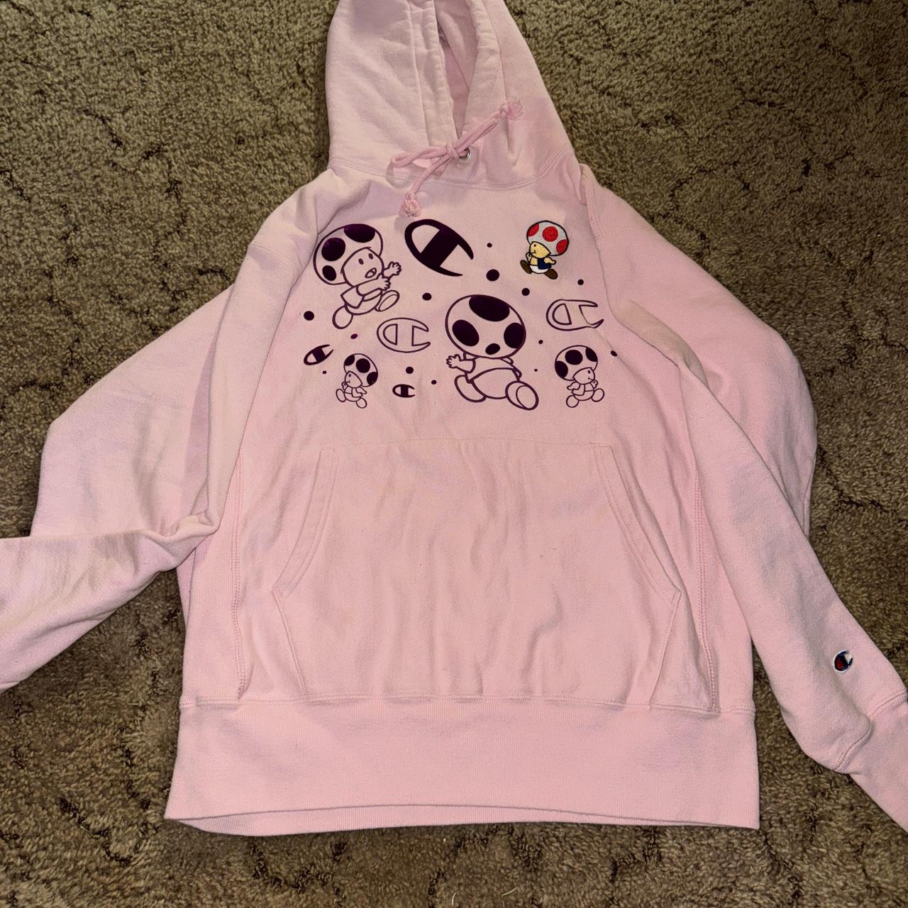 Vintage champions super Mario hoodie Size M OBO | Depop