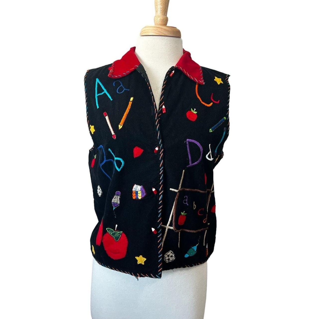 Life Style Teacher ABC Vest Velvet Corduroy Colorful... - Depop