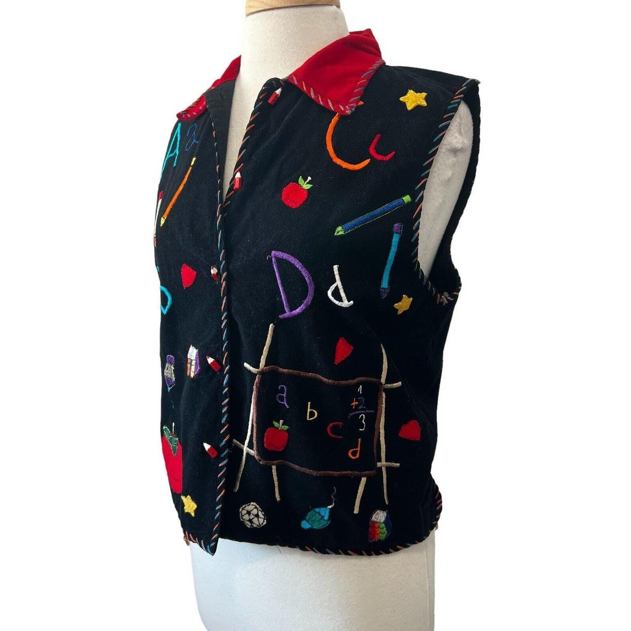 Life Style Teacher ABC Vest Velvet Corduroy Colorful... - Depop