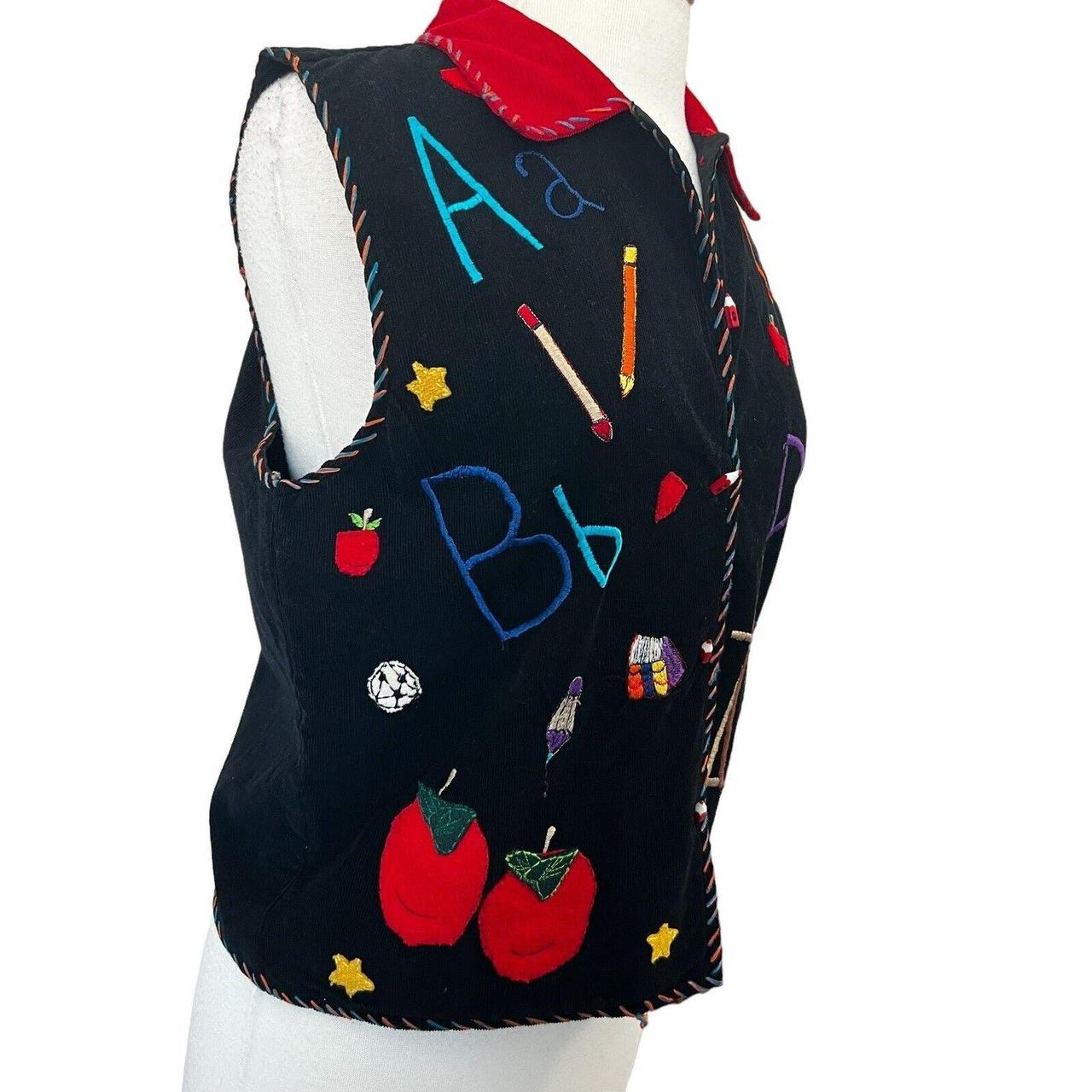 Life Style Teacher ABC Vest Velvet Corduroy Colorful... - Depop