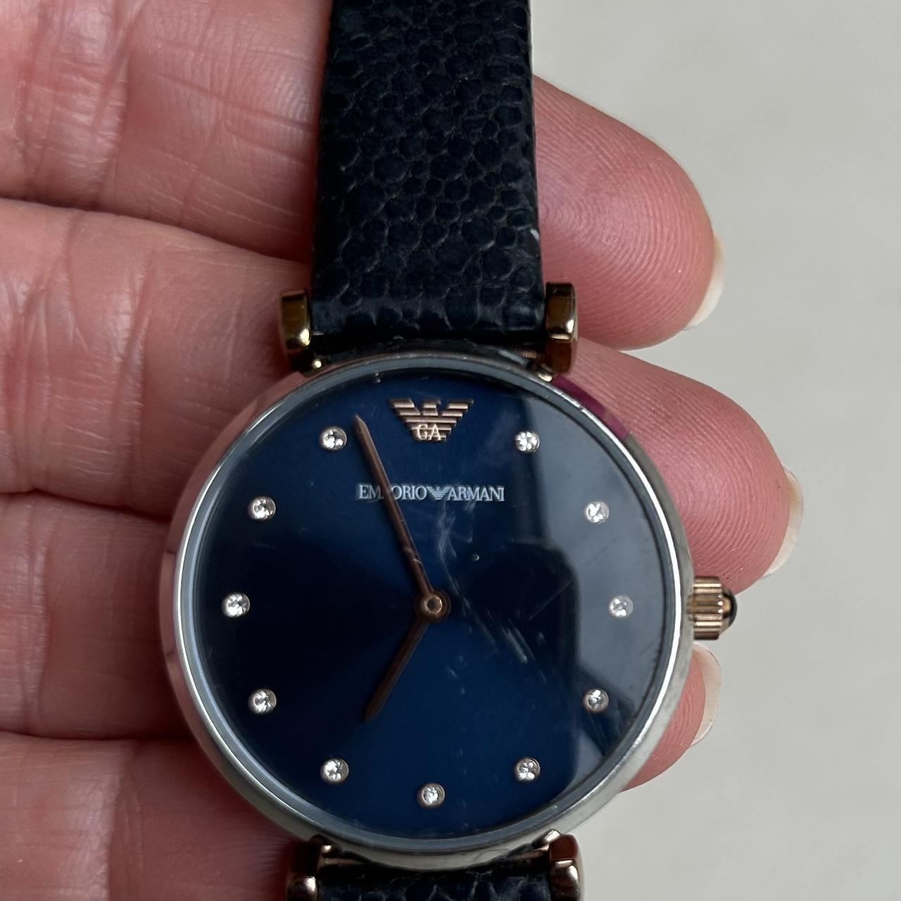 Armani women watch, beautiful navy blue, original... - Depop