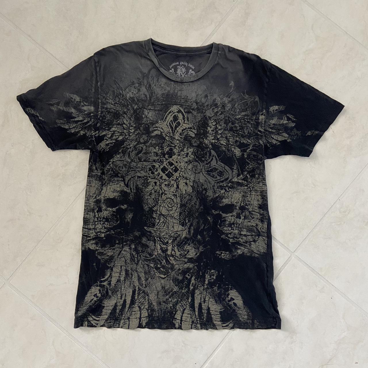 Super cool aop shirt Y2k grunge skater emo style... - Depop