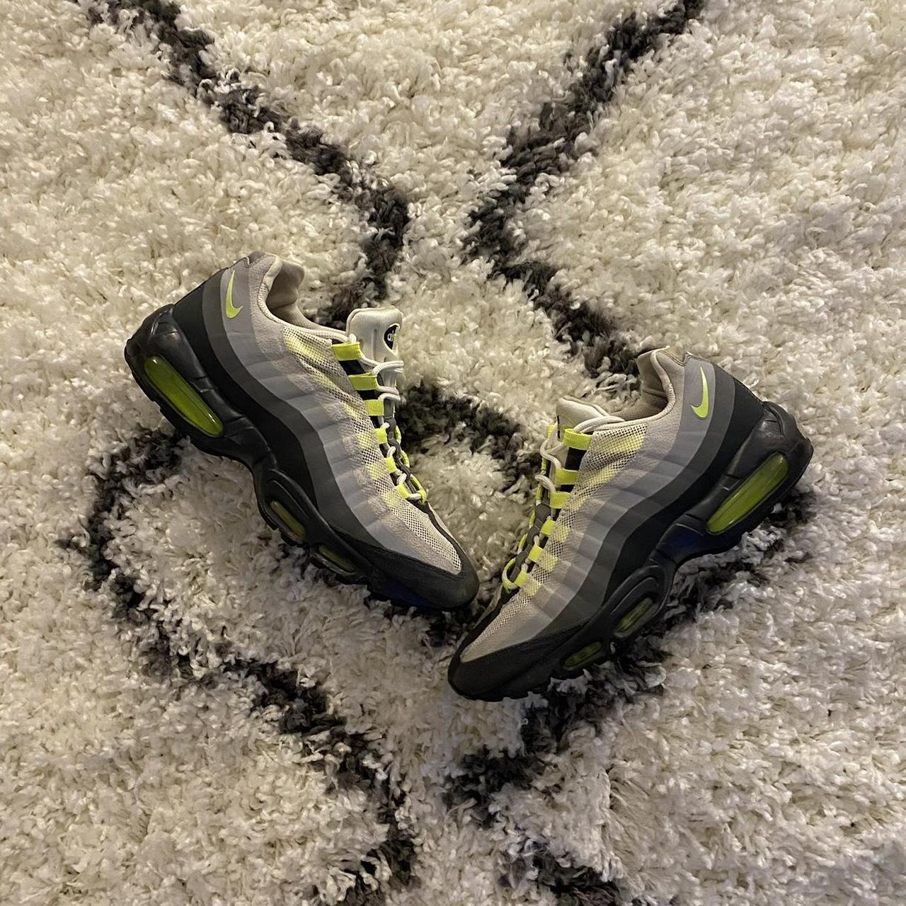 Nike air max 95 neon Grey and neon yellow / green... - Depop