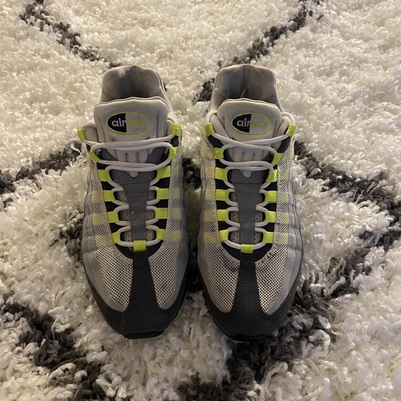 Nike air max 95 neon Grey and neon yellow / green... - Depop
