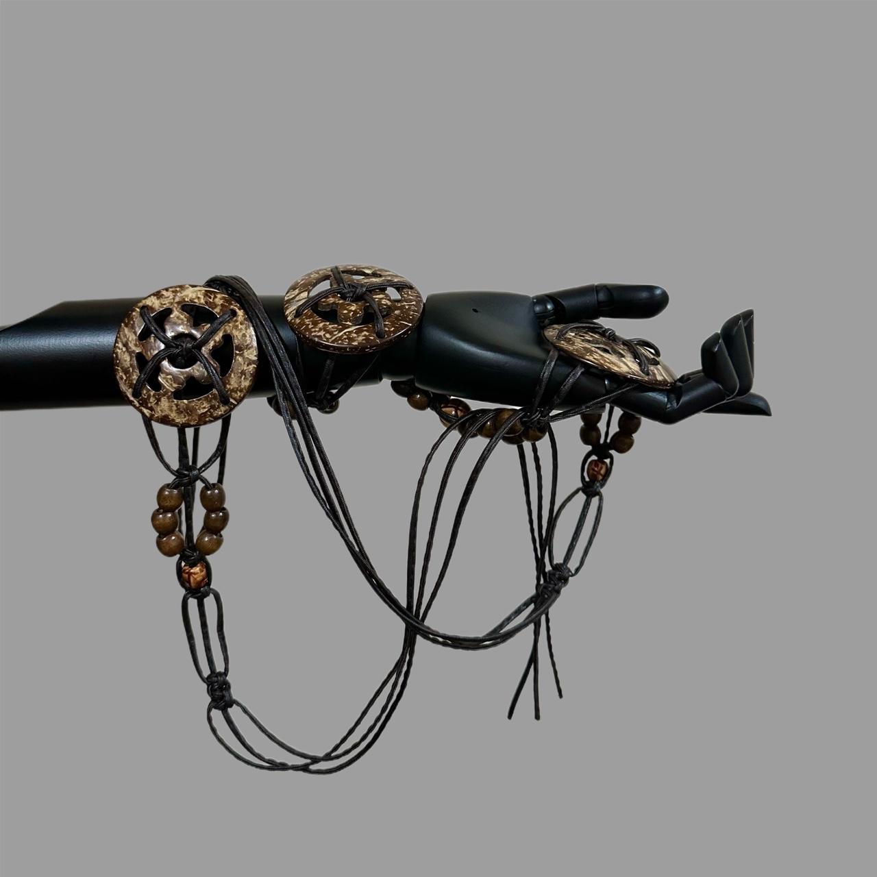 Vintage Y2K genuine leather string belt - Depop