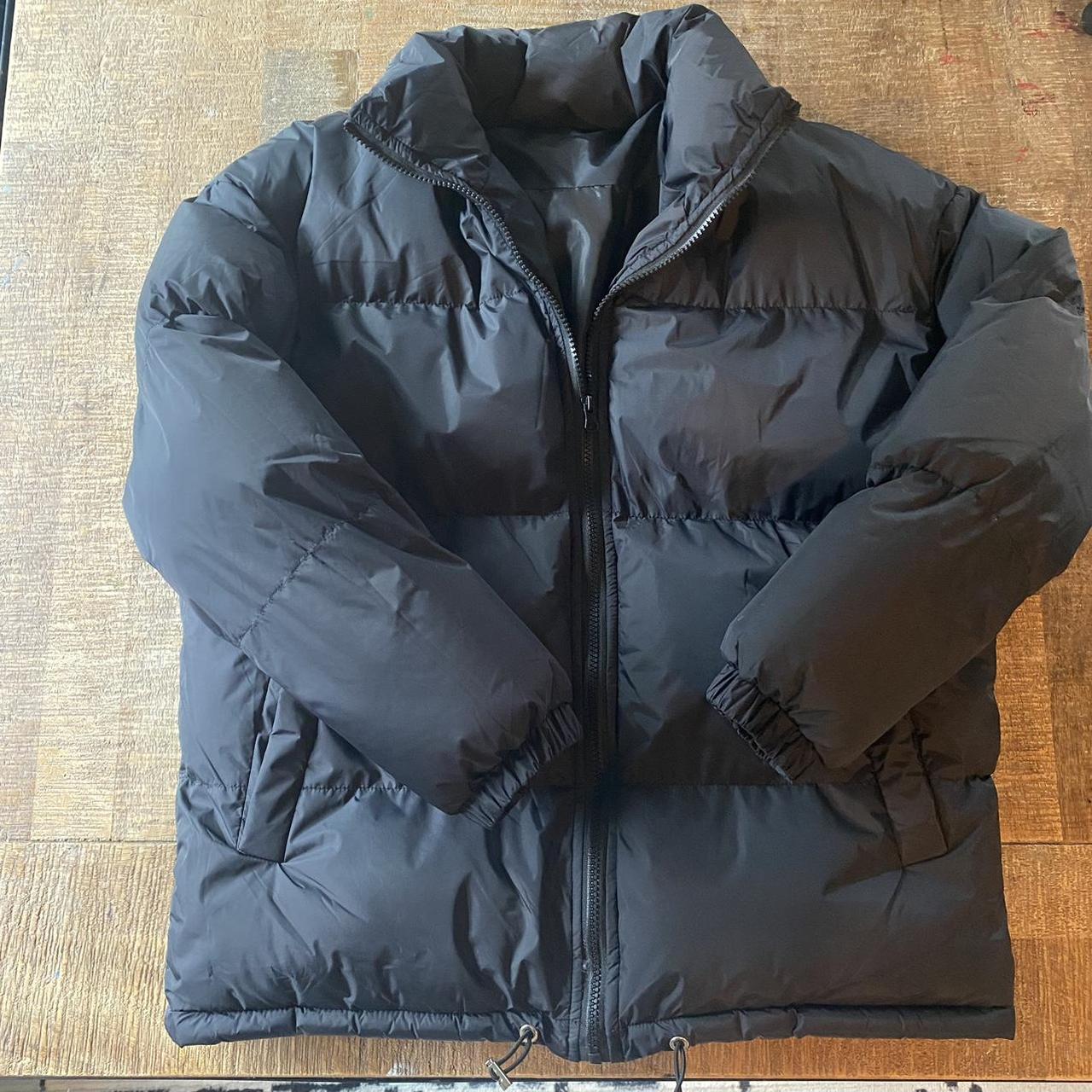 brand new unbranded black puffer jacket, large worn... - Depop