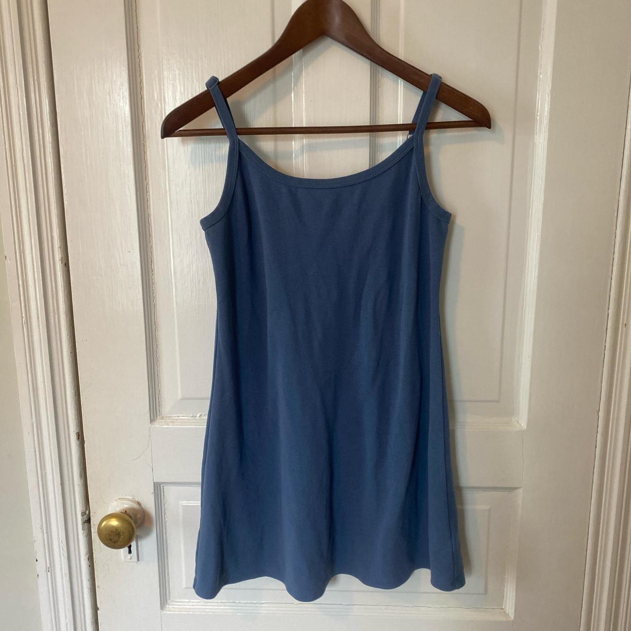 Blue slip dress - perfect for summer, very stretchy... - Depop