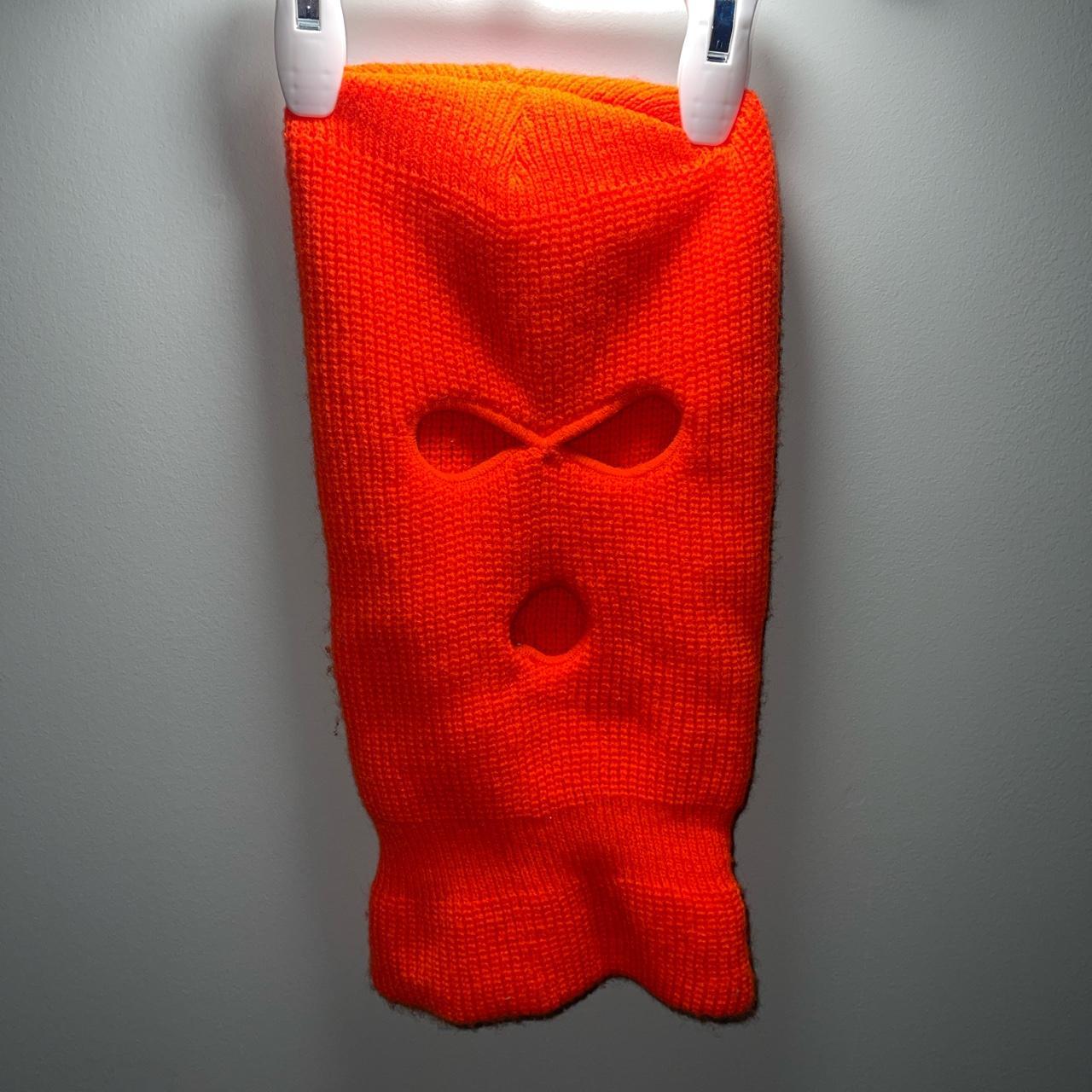 NEON ORANGE SKI MASK ROBBER FACE MASKS OSFM #skimask... - Depop