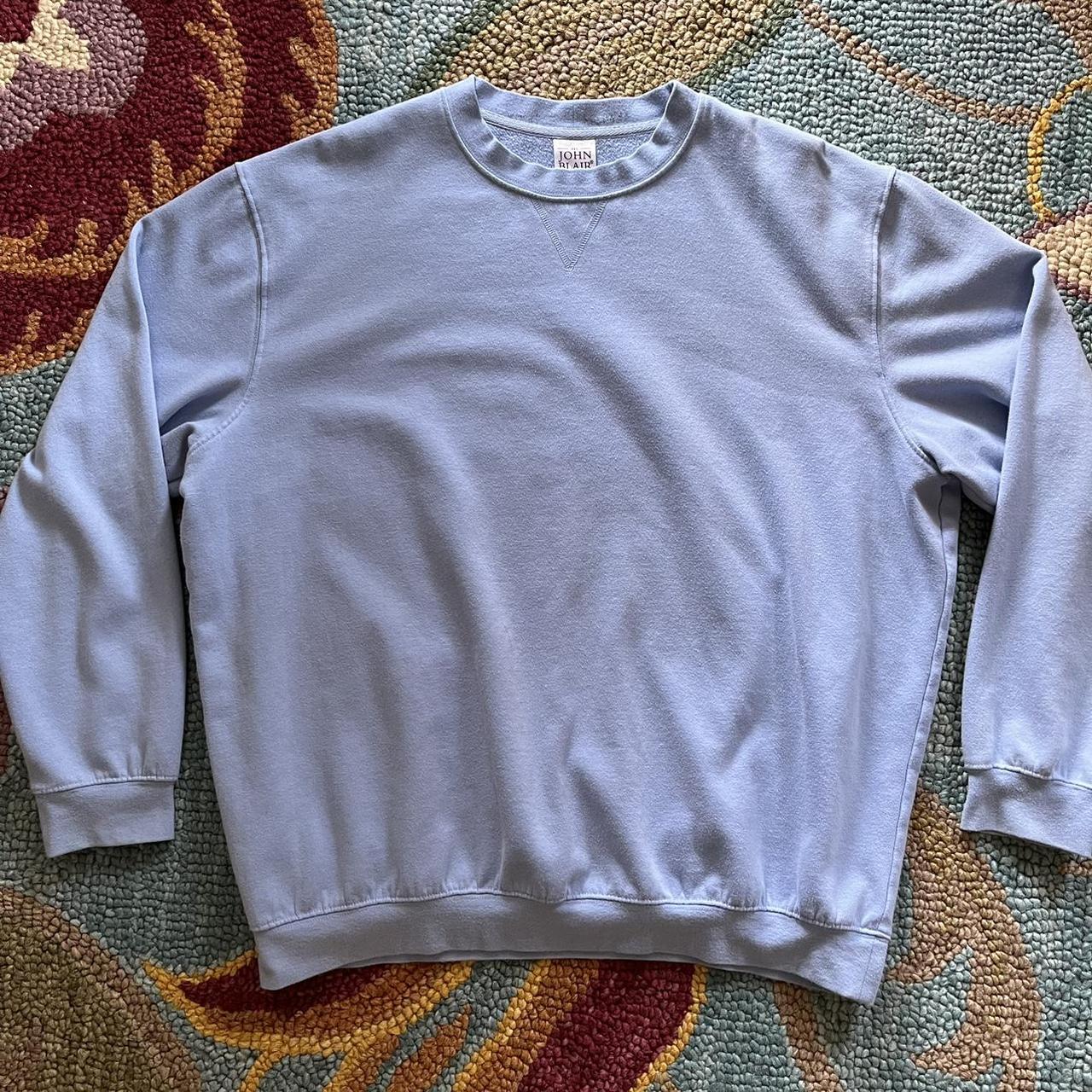 Baby blue crewneck -fits like a large Send... - Depop