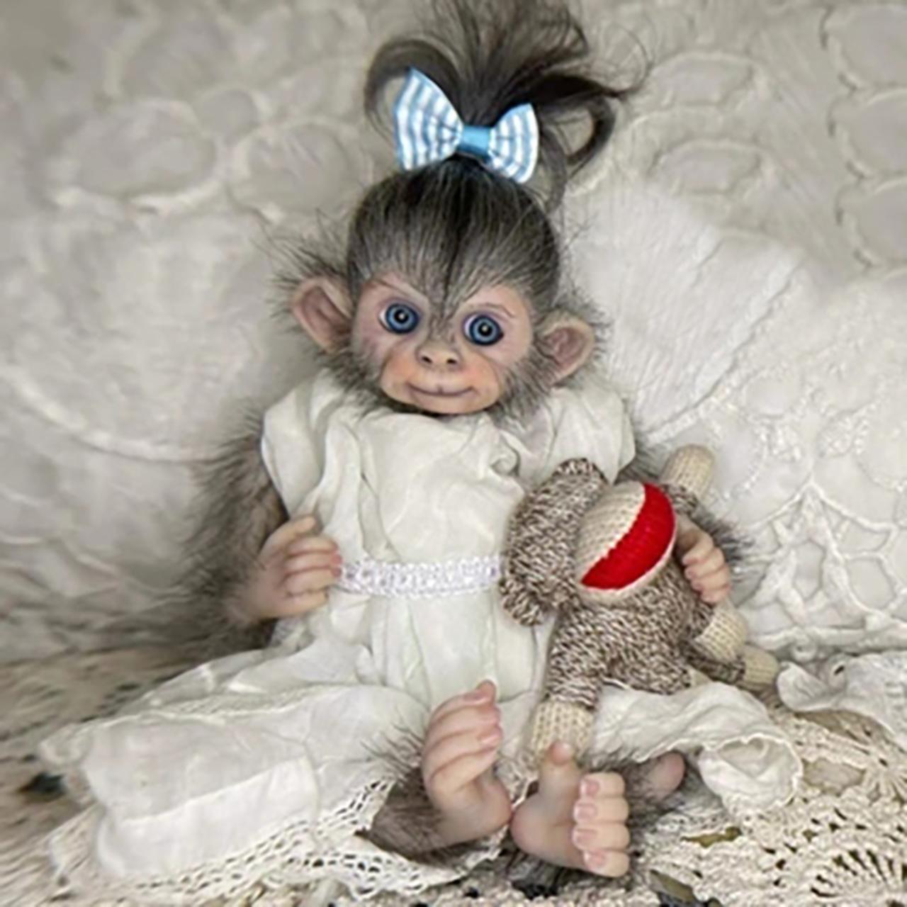 8Inch Reborn Doll Kit Cute Monkey Unfinished Doll... - Depop