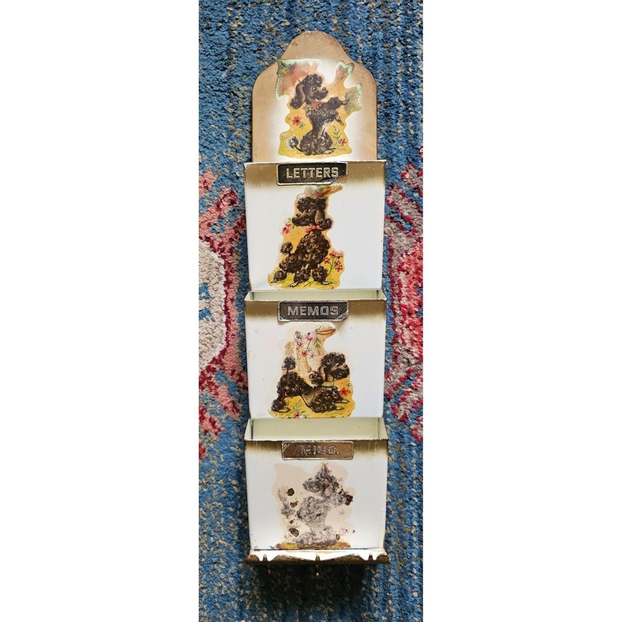 Vintage metal tin memo, letter, misc. organizer wall... - Depop