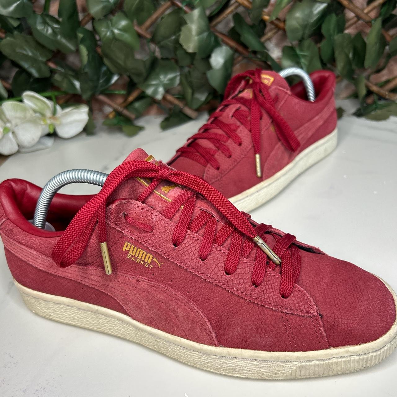 Puma basket mens trainers shoes sneakers Burgundy... - Depop