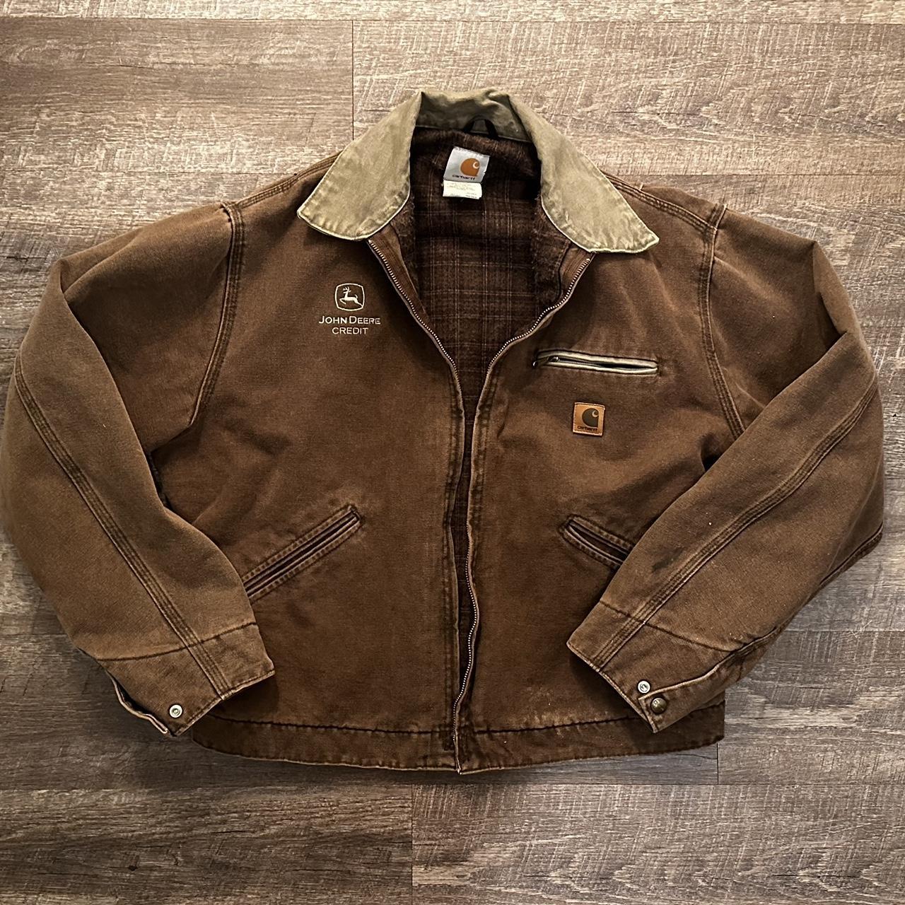 Vintage Carhartt Detroit Jacket Chocolate Brown with... - Depop