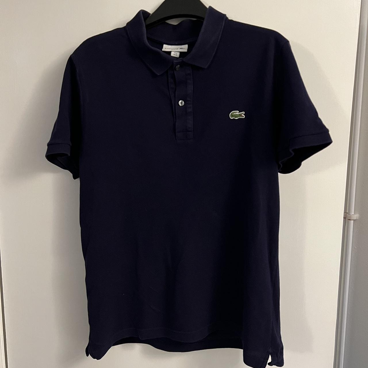 Men’s Navy Lacoste Slim Fit Polo Size: Medium Good... - Depop