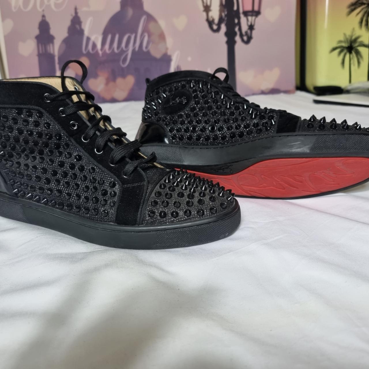 Black High Spike Red Shoes sole only worn a few... - Depop