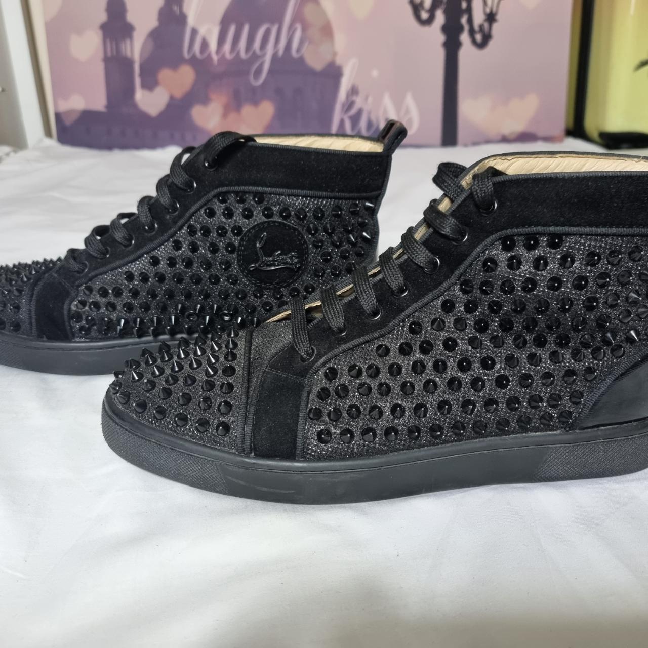 Black High Spike Red Shoes sole only worn a few... - Depop