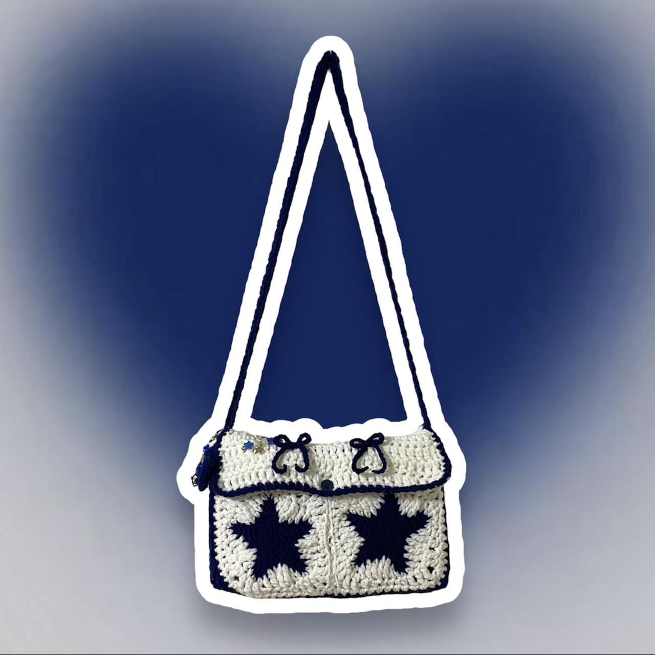 Crochet Basic Acubi Inspired Star Messenger Bag ☆ W... - Depop