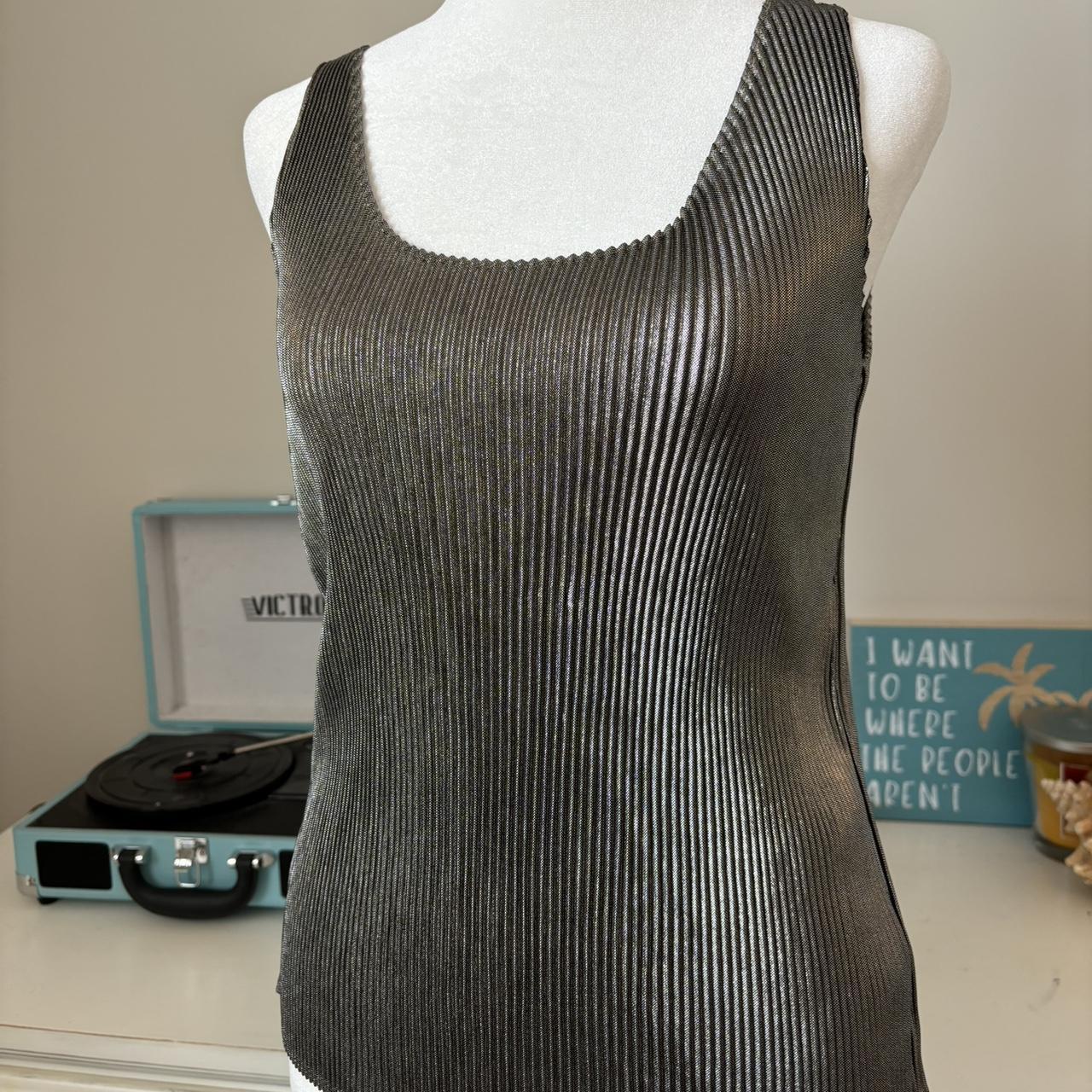 90s vintage shiny going out top Made in the USA!!... | Depop