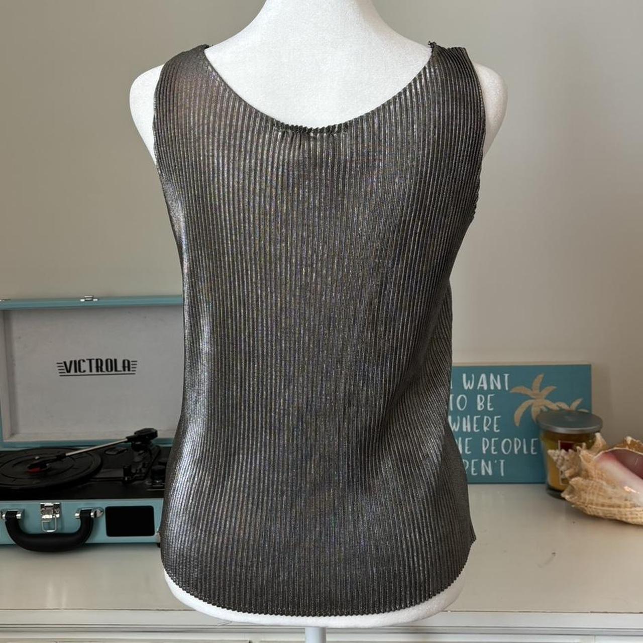 90s vintage shiny going out top Made in the USA!!... | Depop