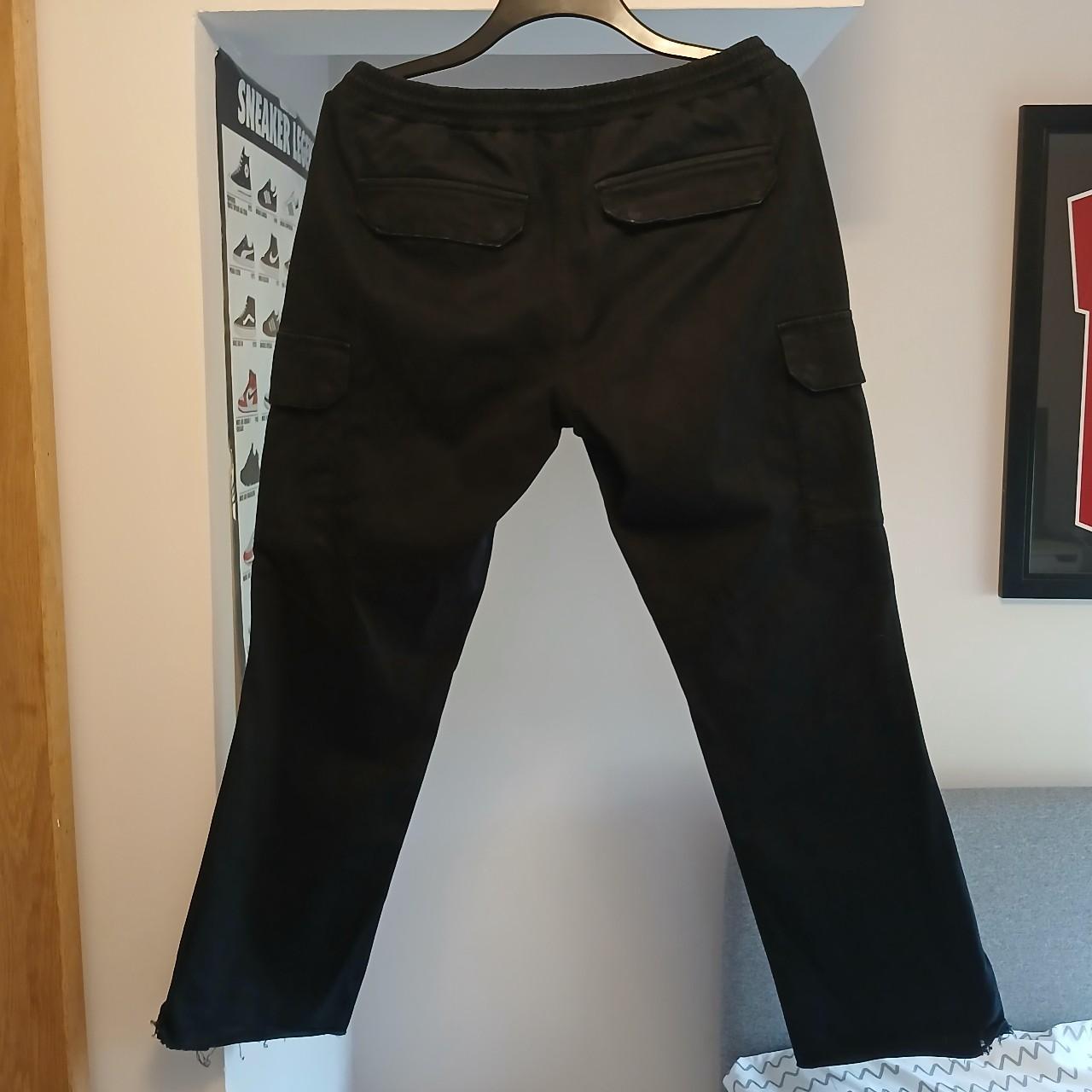 mens black cargos fit = baggy waist = 34 model... | Depop