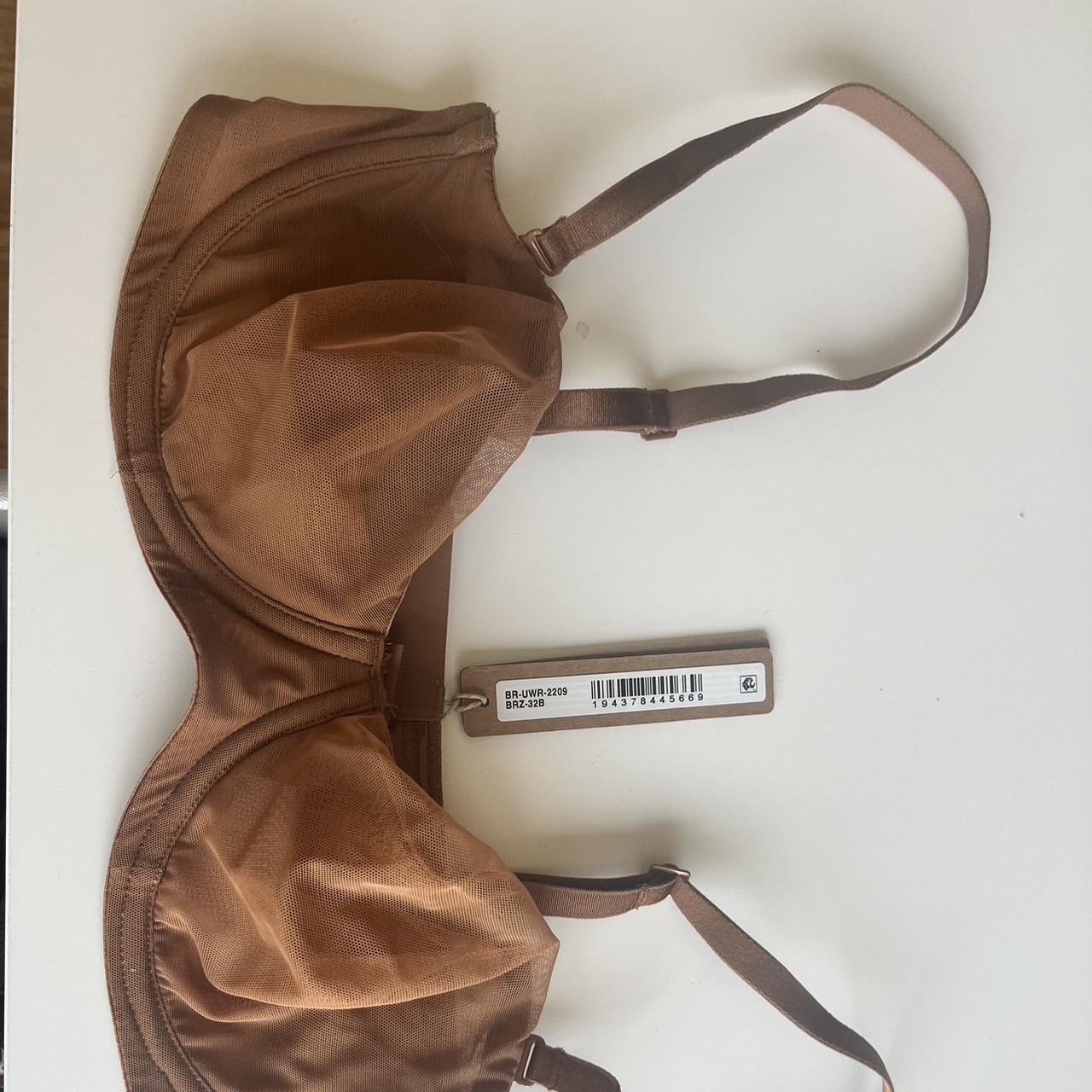 Skims Ultrafine Mesh Strapless Bra Bronze Depop