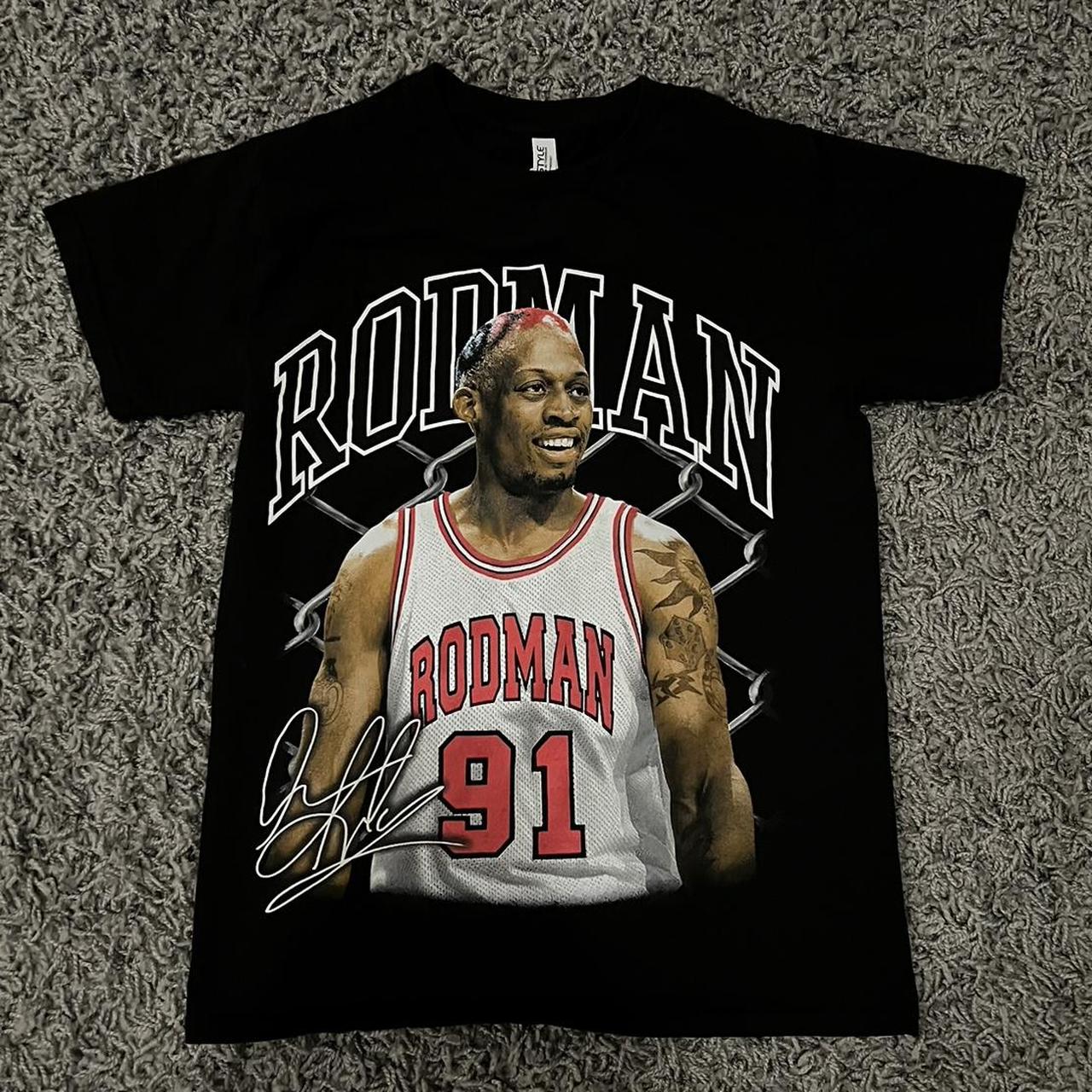 graphic dennis rodman tee size small, brand new very... - Depop