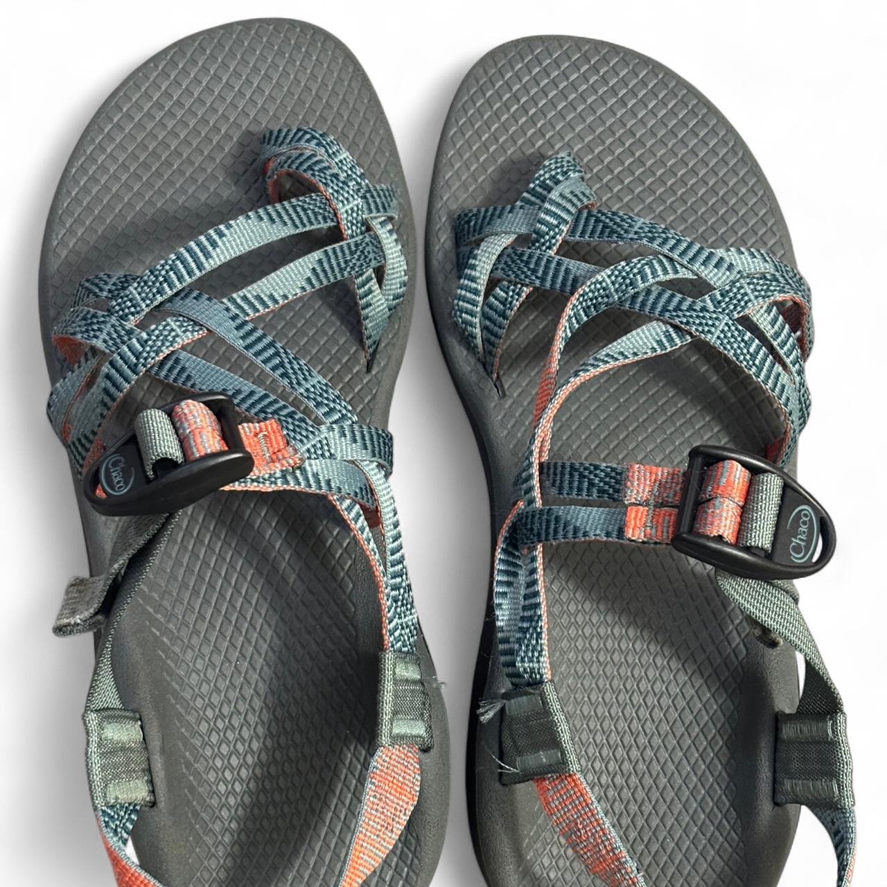 Chaco Classic sandals in teal/blue and orange... | Depop