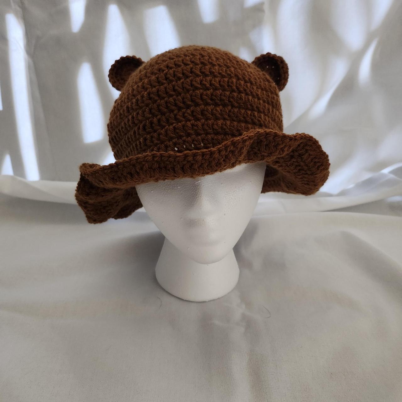 Brown crochet bear hat #crochet #Kidcore #bear... | Depop