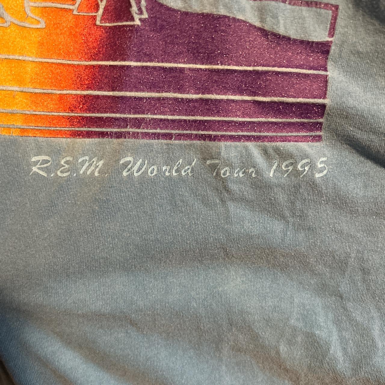 Vintage 1995 REM tour shirt. Extremely Faded and... - Depop