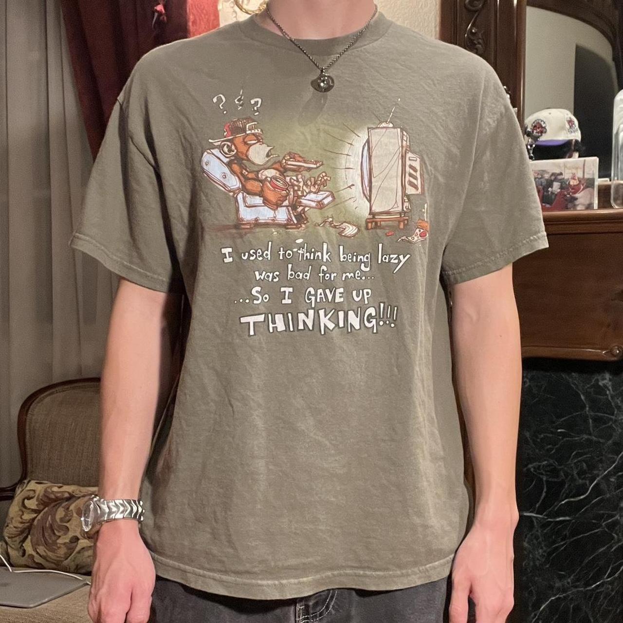 Super Fun Early 2000s Y2K Monkey Tee in Dark Green!... - Depop