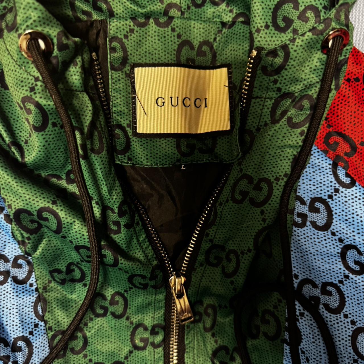 Multi colour Gucci wind breaker / jumper size L | Depop