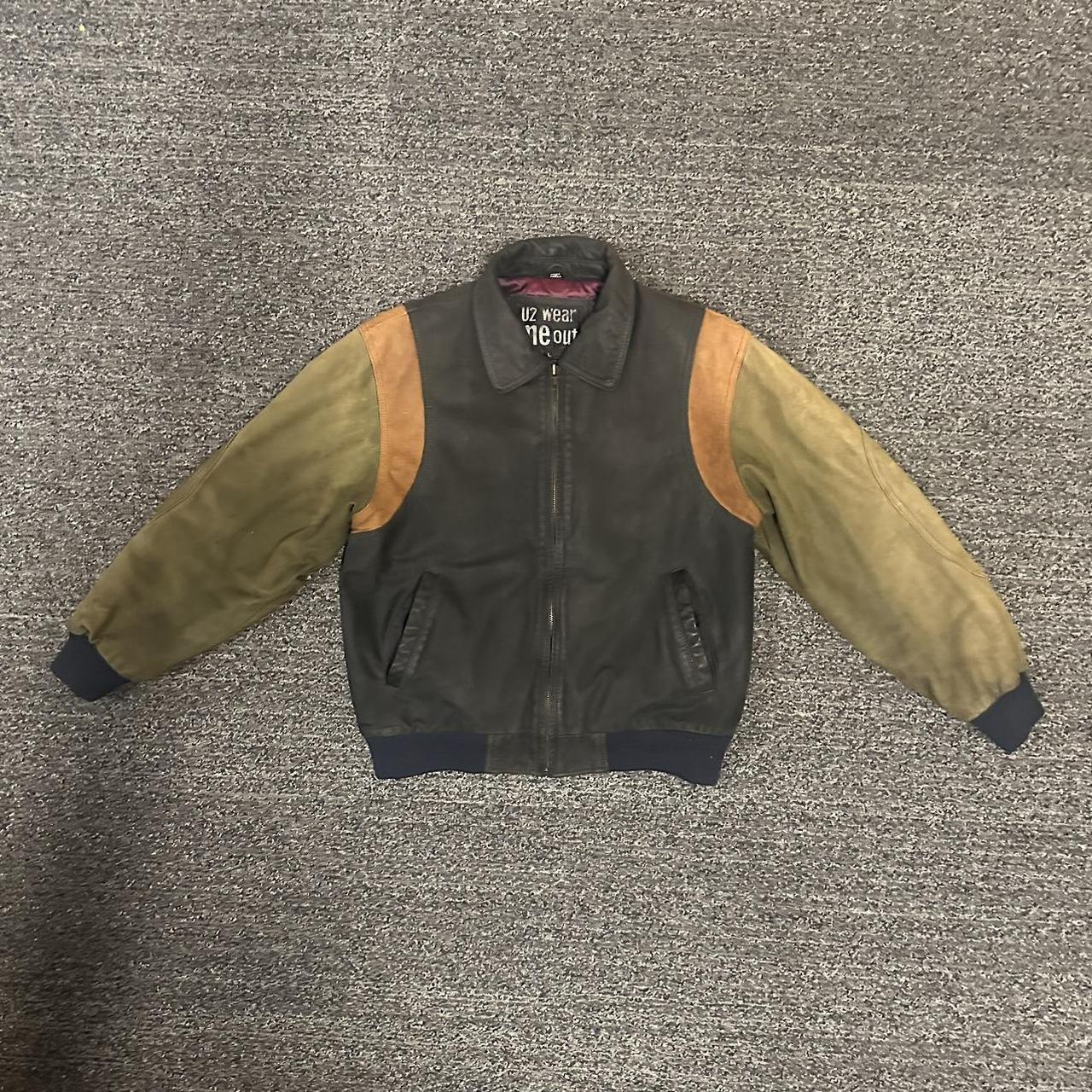 VINTAGE 1996 U2 WEAR ME OUT Leather Bomber... - Depop