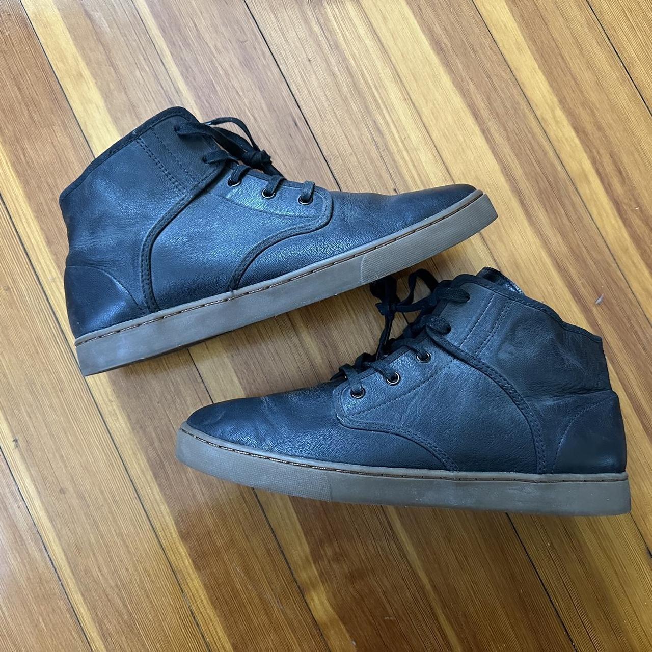 KREW Leather Sneakers - Size 12 - worn maybe once,... - Depop