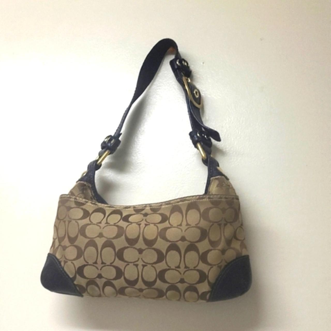 Vintage Coach Khaki Jacquard 11431 Bleeker Hobo,... - Depop