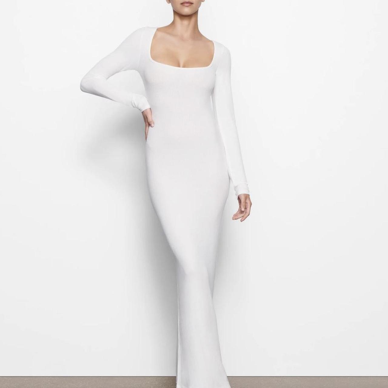 Skims square beck bodycon maxi dress Soft long... - Depop