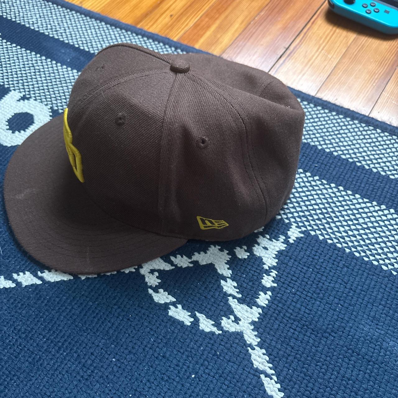 Brown and yellow San Diego Padres snapback hat... | Depop