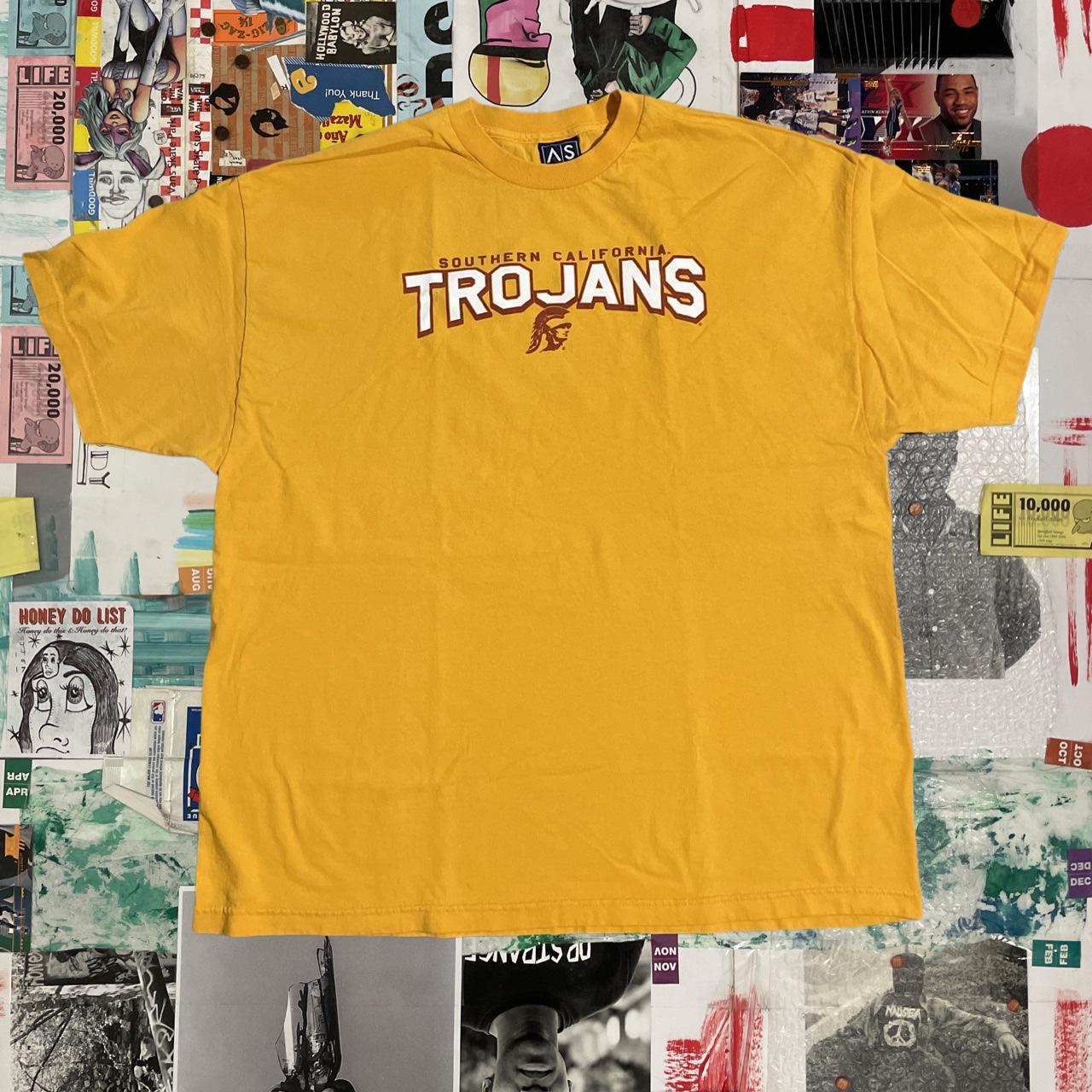 Vintage USC Trojans Yellow T-Shirt Tag: AS Sports - Depop