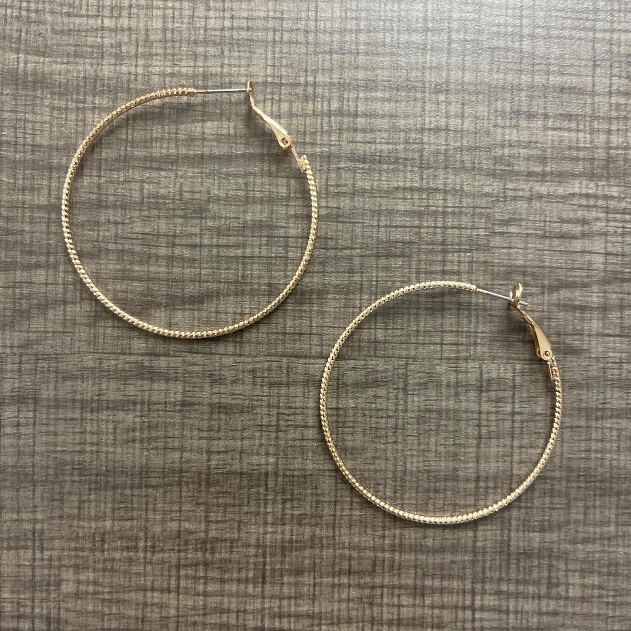Textured gold hoop earrings from Windsor // Never... - Depop