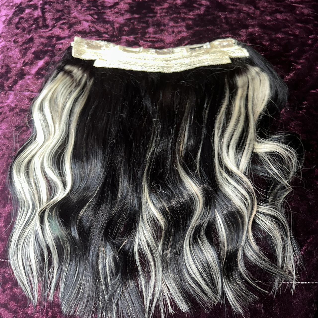 Zala 16” halo hair extension. Black and blonde. 100%... - Depop