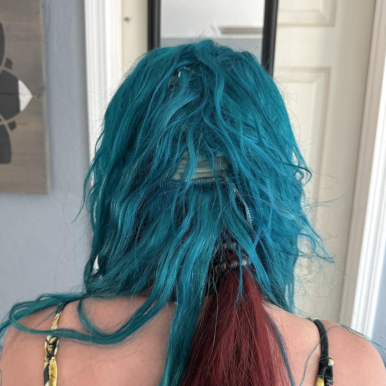 Layered/scene style blue mermaid wig. Can be heat... - Depop