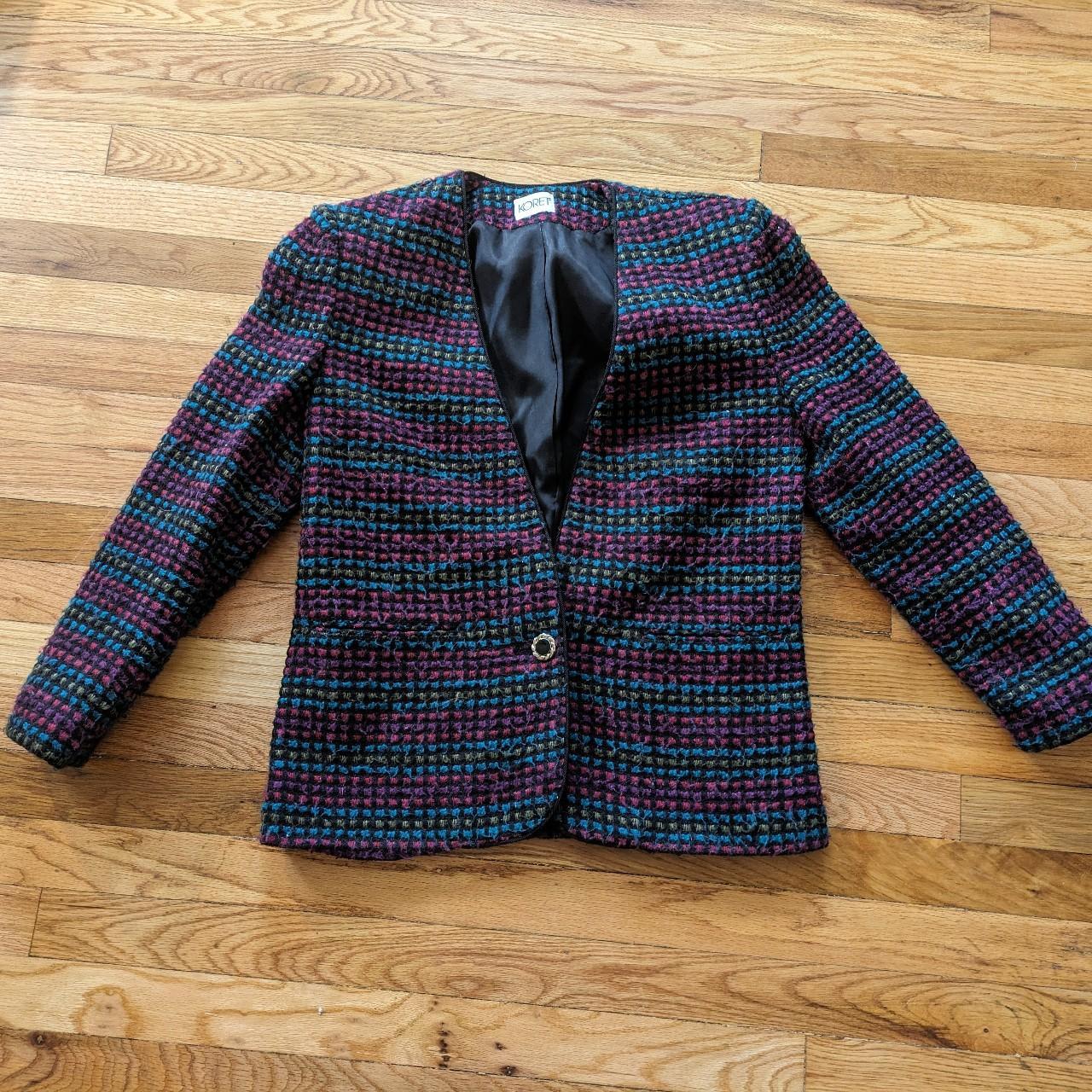 Koret vintage women's multicolor woven jacket. Fun... - Depop