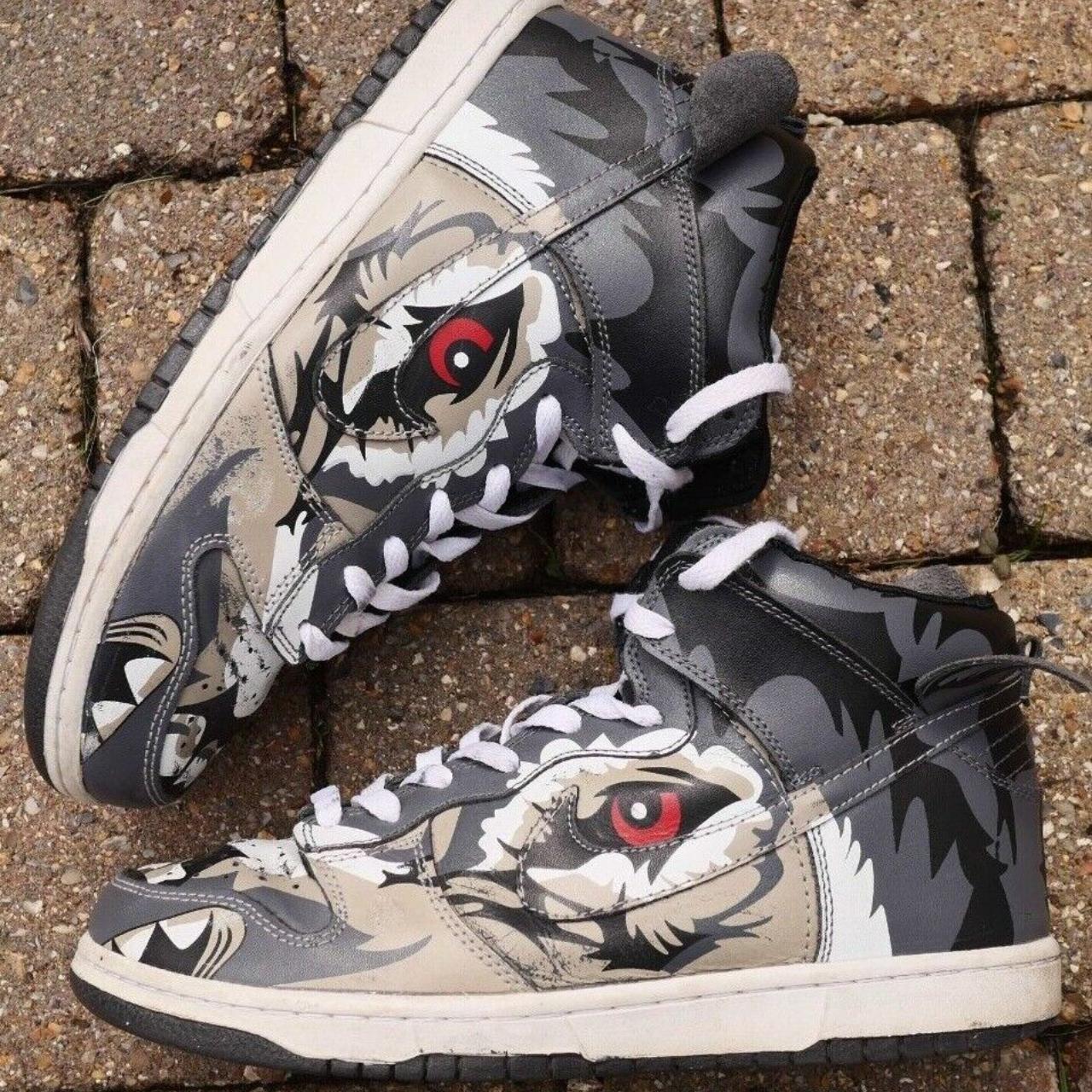 Custom Nike Dunks Big Bad Wolf by YoaKustoms 2008... - Depop