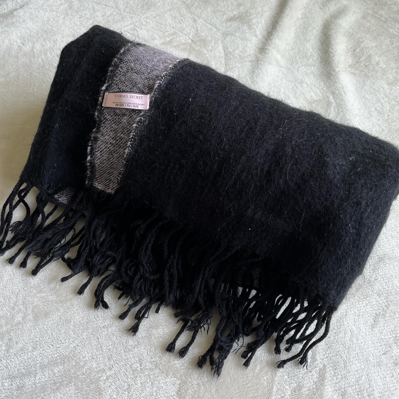 victoria’s secret pink heart fringe fuzzy throw... - Depop