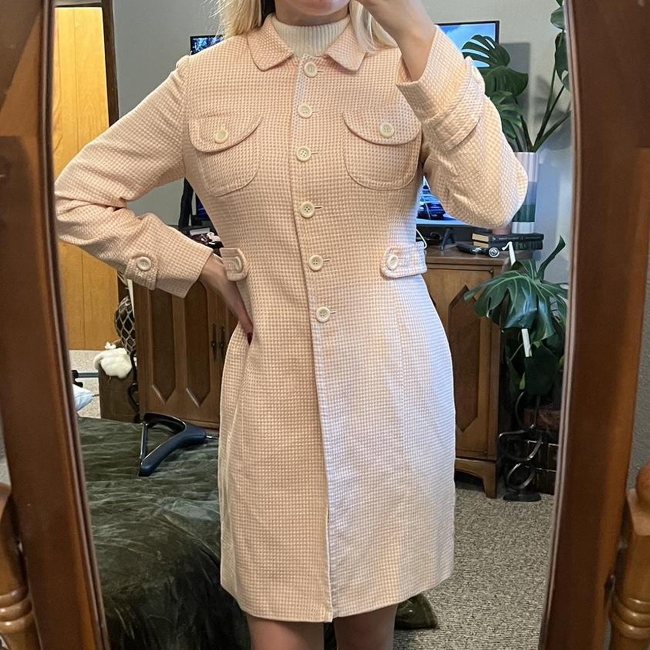 Vintage Ann Taylor pink button up jacket/coat Size... - Depop