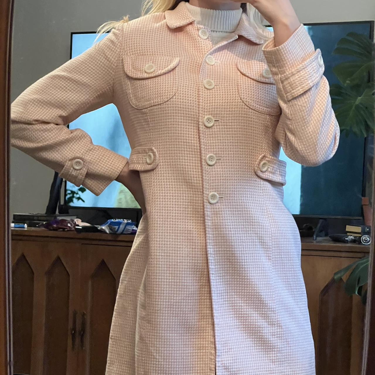 Vintage Ann Taylor pink button up jacket/coat Size... - Depop