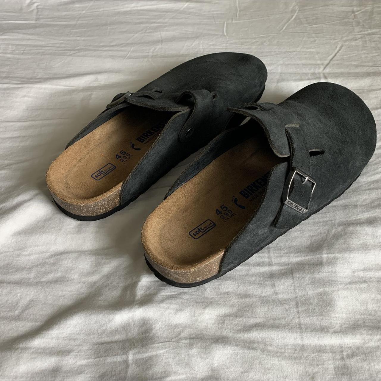 Birkenstock Boston Clogs Dark Grey Suede EU 45 , US... - Depop