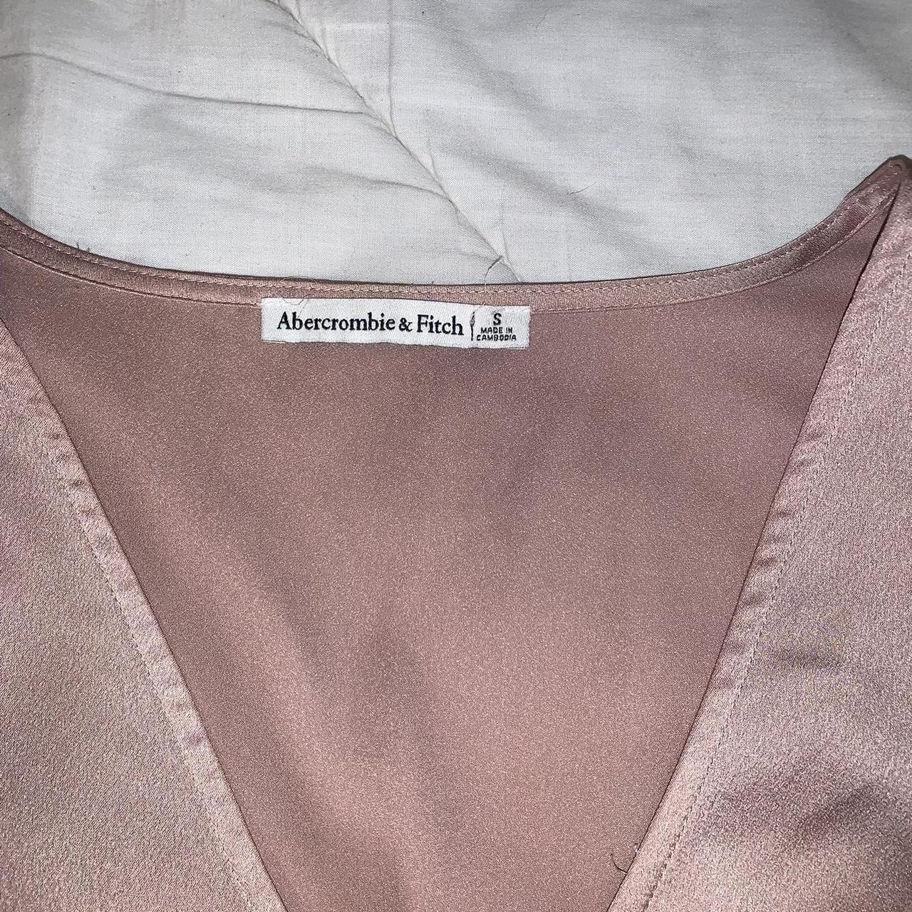 Ashy pink Abercrombie and Fitch blouse - Depop