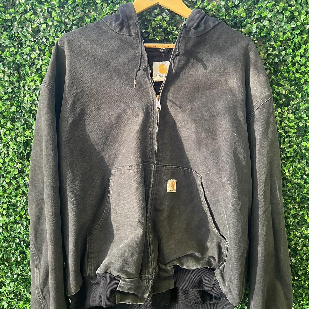 Vintage 90s black Carhartt jacket. In good... - Depop