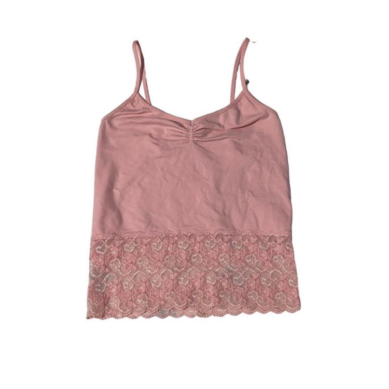 ⋆⸜ bebe lace tank pink bebe lace tank top/ no... - Depop