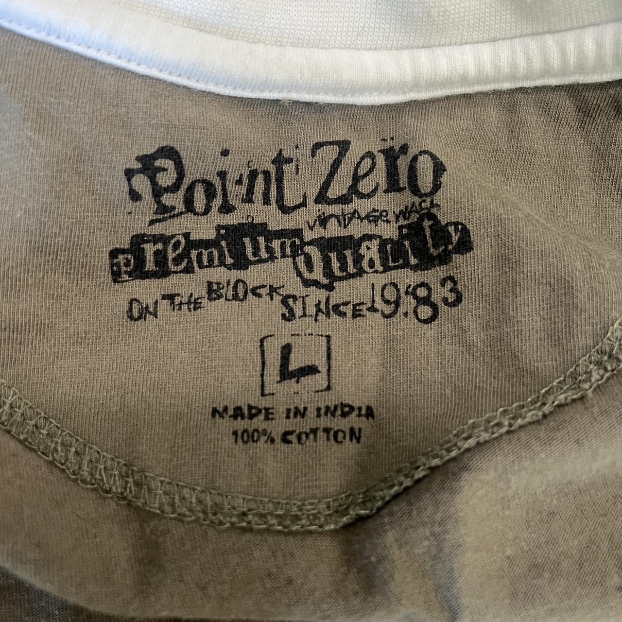 Point Zero Vintage Wash Olive Green shirt with crown... - Depop